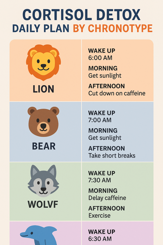 Cortisol detox by chronotype InfoHealthGH Lifestyle